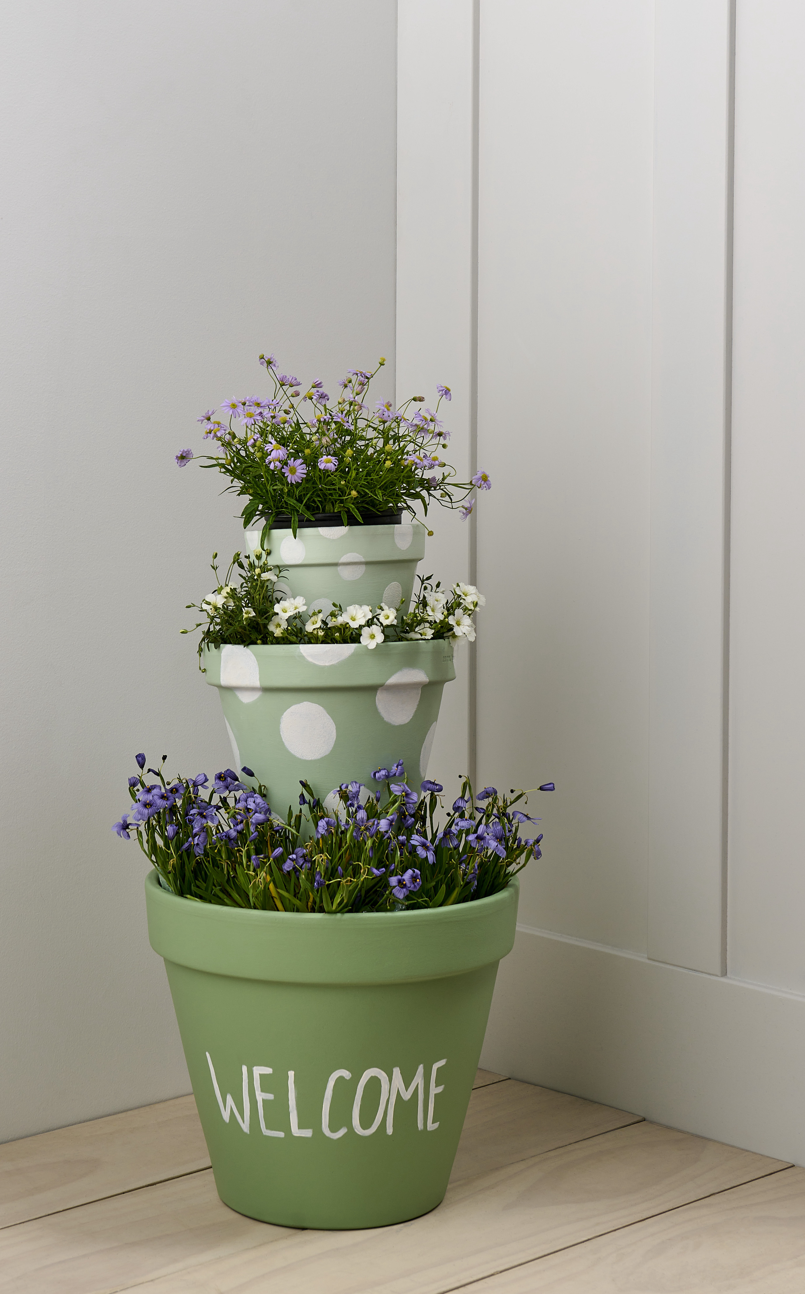 A warm green welcome: DIY plant pots for your entryway | Habitat by Resene