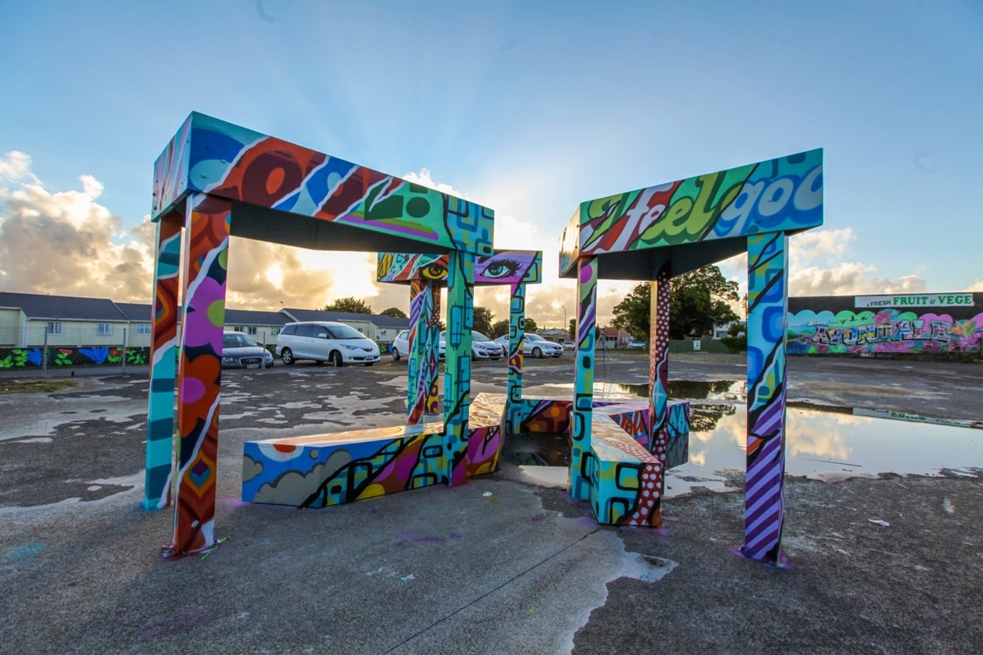 Painted pavilion prompts more optimistic attitudes towards graffiti ...