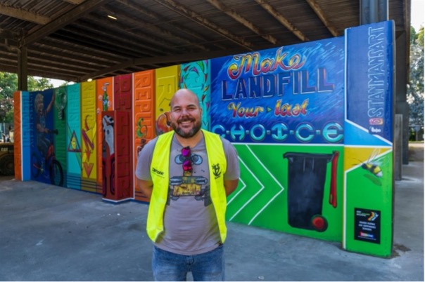 A recycling mural in bold and brilliant colours for Hastings | Habitat ...