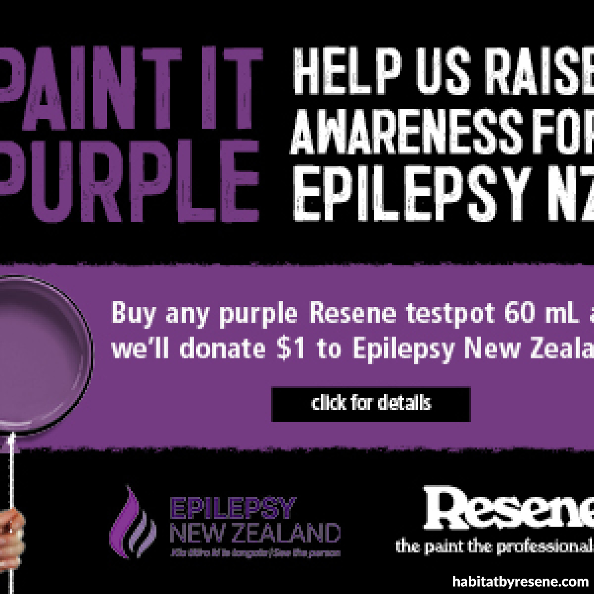 Paint It Purple for Epilepsy New Zealand | Habitat by Resene