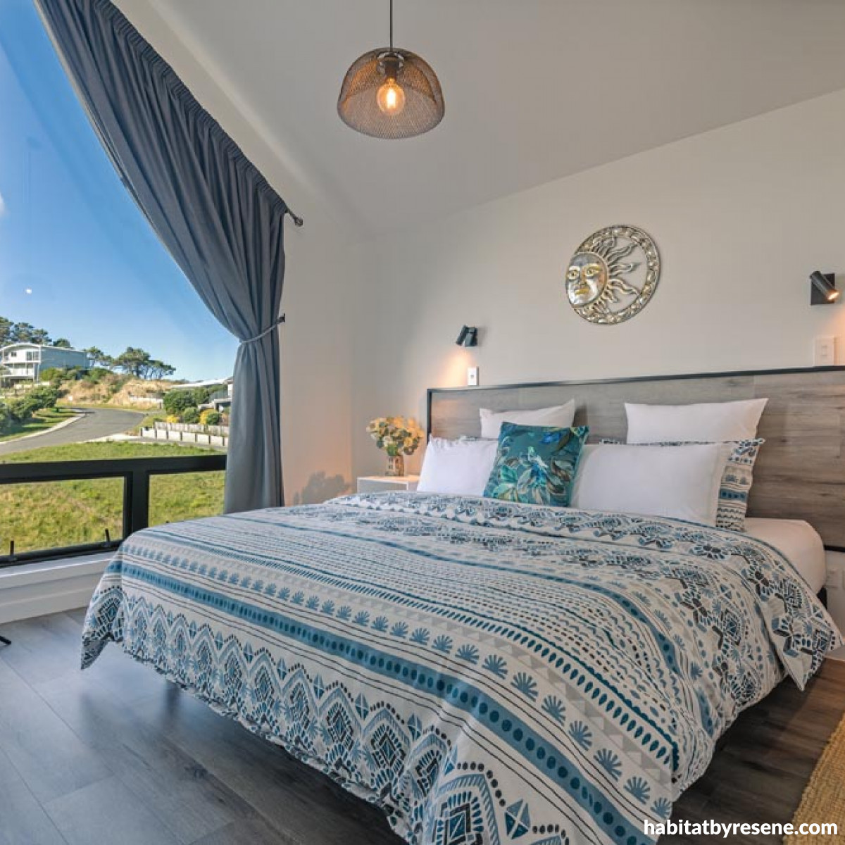 Understated coastal charm in Castlepoint with Resene Sea Fog and Resene ...