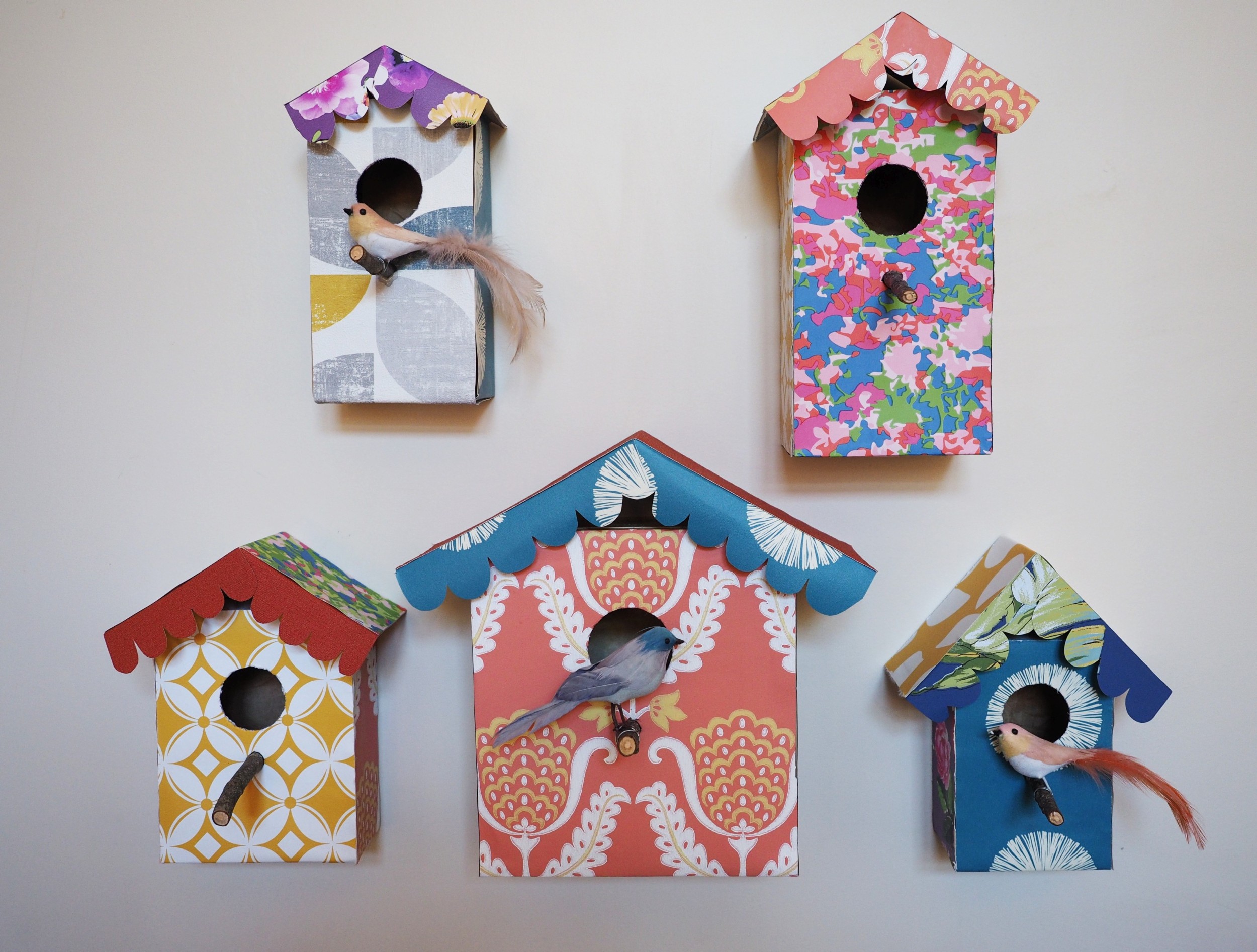 A box of birds: Make your own colourful decorative indoor birdhouses ...