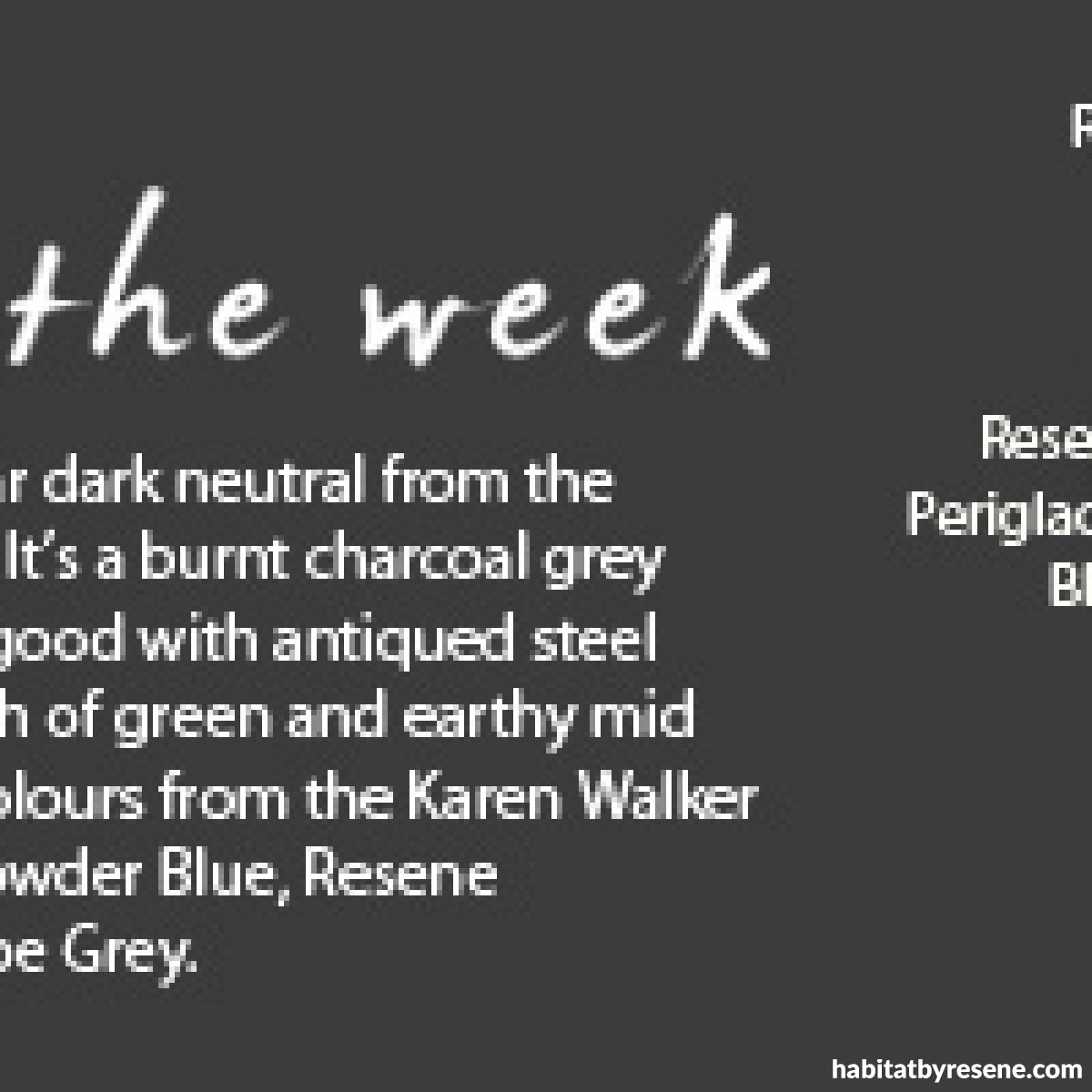 Colour of the week: Resene Fuscous Grey | Habitat by Resene