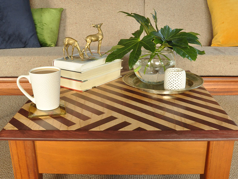 DIY stained pattern coffee table | Habitat by Resene