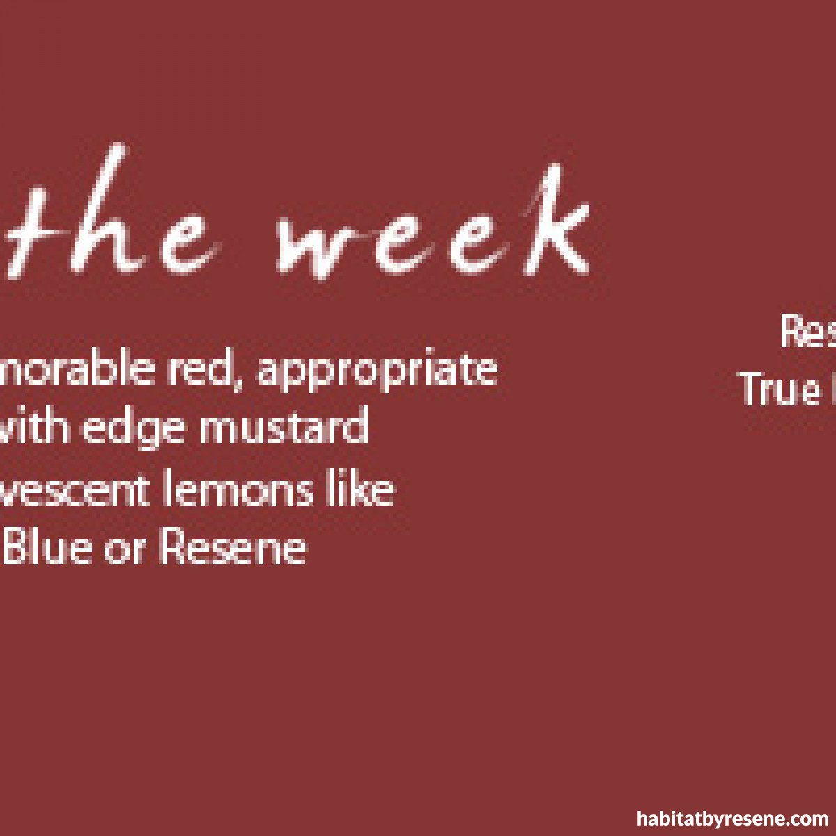 Colour of the week: Tall Poppy | Habitat by Resene