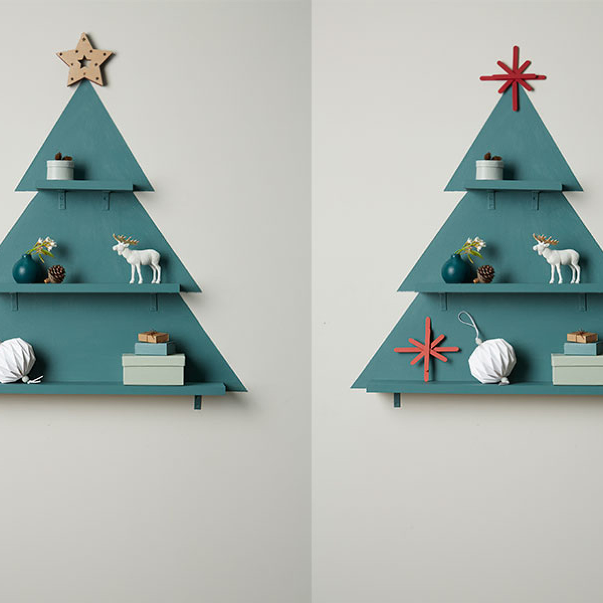 DIY shelf Christmas tree | Habitat by Resene