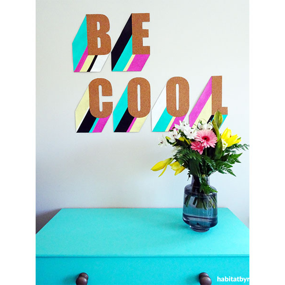 DIY cork word art | Habitat by Resene