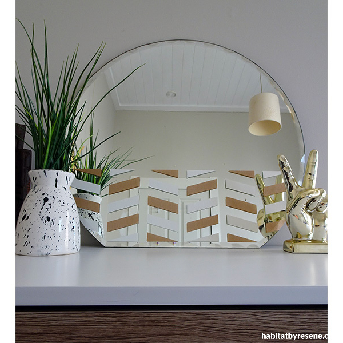 DIY painted herringbone mirror | Habitat by Resene