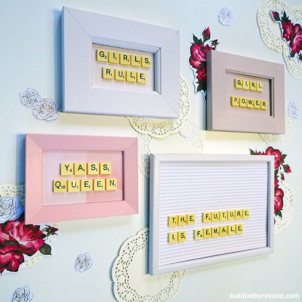 DIY Scrabble tile picture frames | Habitat by Resene