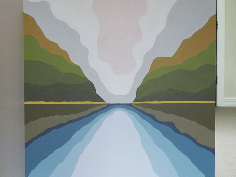 Bring the outside in with this painted landscape feature wall | Habitat ...