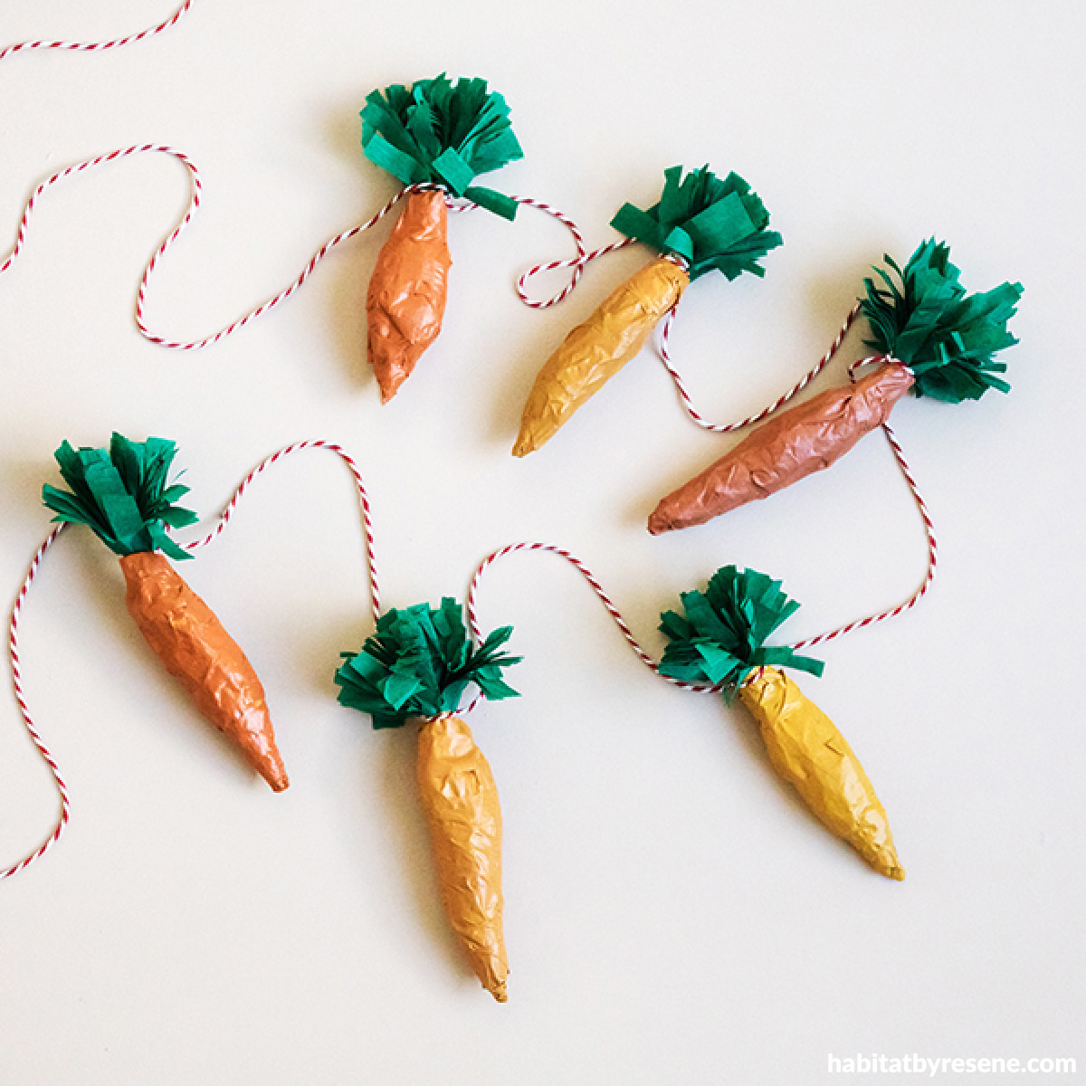 DIY carrot garland | Habitat by Resene